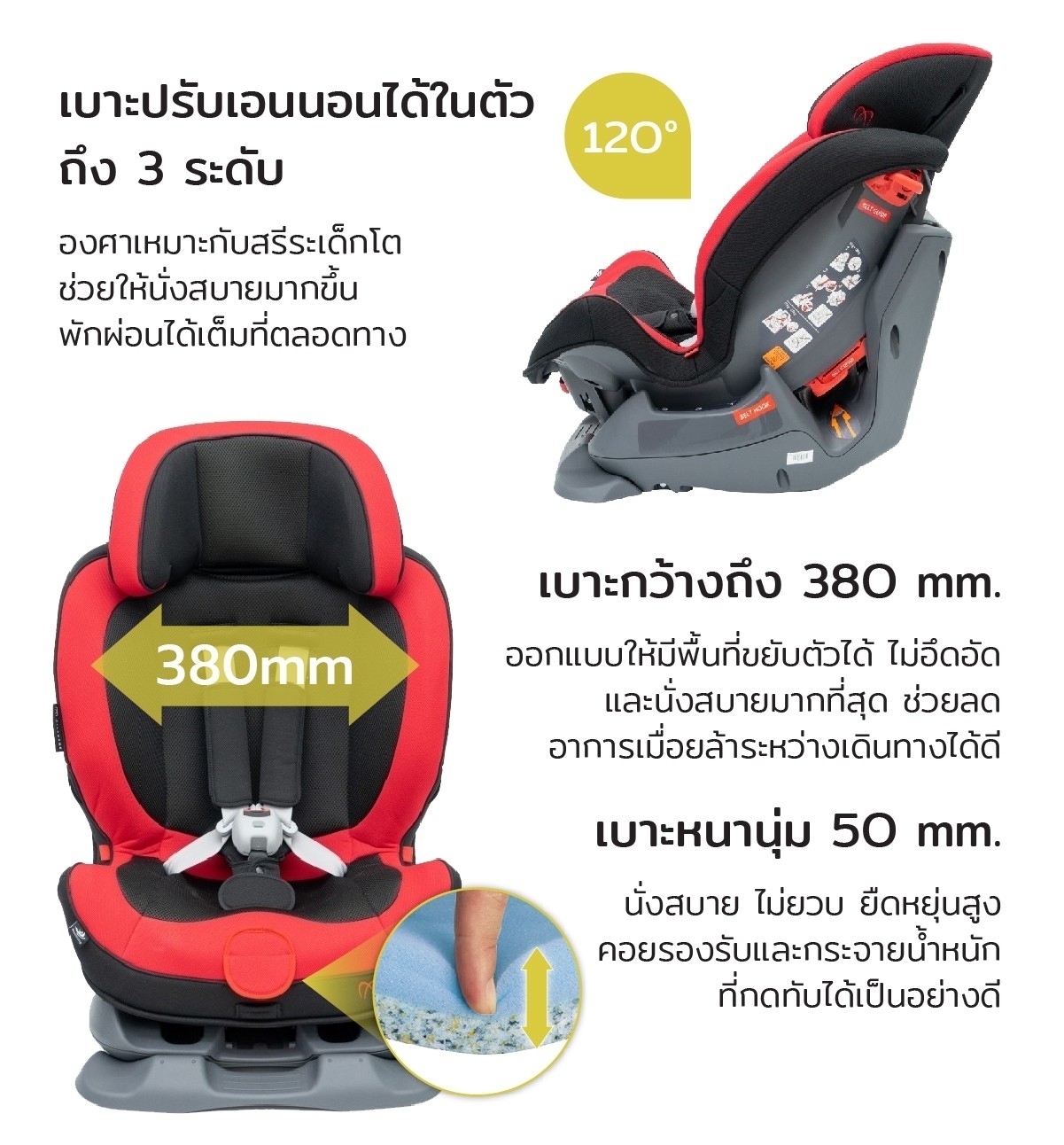 คาร์ซีทเด็กโต AILEBEBE รุ่น Swing Moon Standard